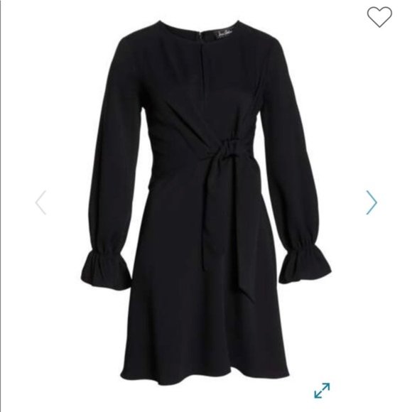 Sam Edelman | Dresses | Sam Edelman Longsleeve Front Tie Black Dress ...